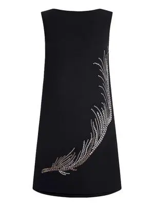 16Arlington Ayre Embellished Feather Minidress - Nero