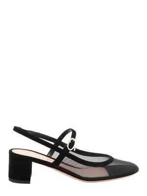 GIANVITO ROSSI 45mm Suede & Mesh Pumps - Black