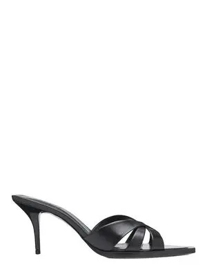 Schutz Keefa Leaf 75mm Leather Mules - Black
