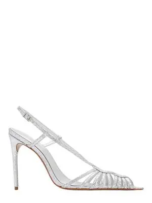 Schutz Seraphine 110mm Snakeskin-embossed Leather Peep-toe Sandals - Silver