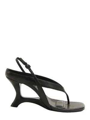 Simkhai Darya 80mm Leather Wedge Sandals - Black