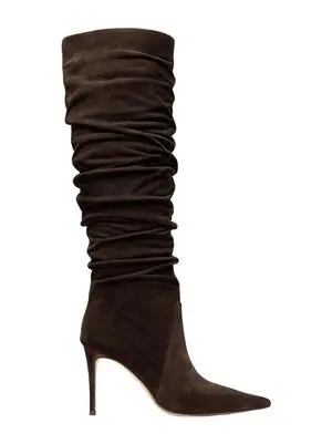 Michael Kors Dawn 90mm Suede Knee-high Slouch Boots - Chocolate
