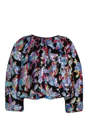 16Arlington Lights On Relaxed Fit Sequined Polin Top - Multi