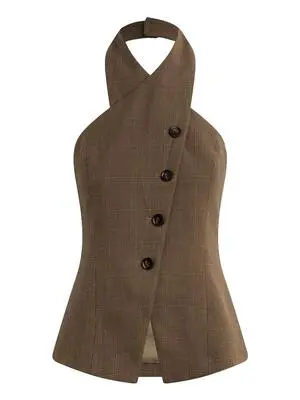 FAVORITE DAUGHTER The Crossover Glen Check Vest - Java Plaid