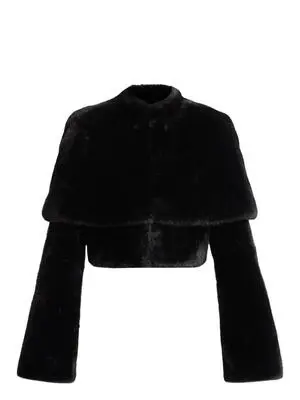 ET OCHS Vlad Faux-fur Crop Jacket - Black