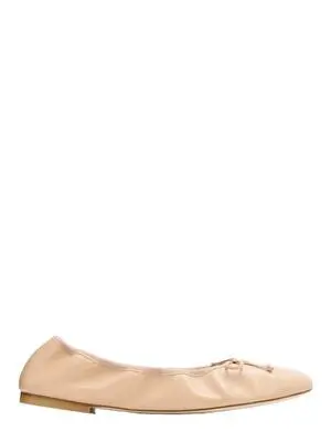 STUART WEITZMAN Nia Ruched Leather Ballet Flats Adobe