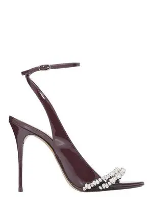 ALEXANDRE BIRMAN Nicole 100mm Embellished Patent Leather Stiletto Sandals - Cherry Lacquer