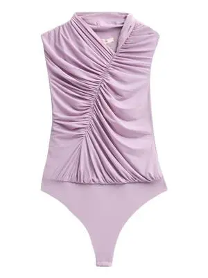 ET OCHS Bree Chiffon Ruched Bodysuit - Dark Iris