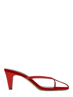 NEOUS Antares Leather Kitten Heel Sandals Red