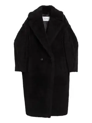 Max Mara Teddy Bear Icon Coat In Alpaca And Wool Black