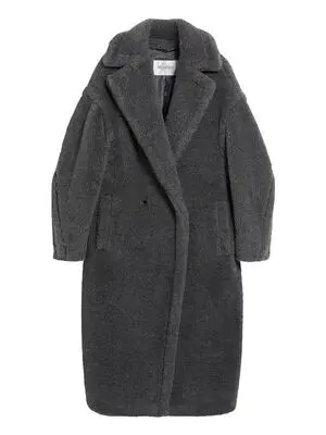 Max Mara Teddy Bear Icon Coat In Alpaca And Wool Medium Grey