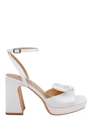 Badgley Mischka Yuki 90mm Crepe Platform Sandals - White Crepe