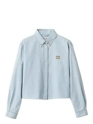 Miu Miu Striped Chambray Shirt - Blue