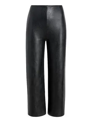 Commando Faux-leather Cropped Wide-leg Pants - Black