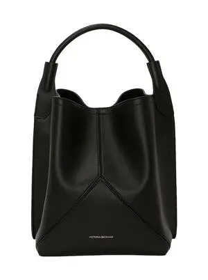 Victoria Beckham Victoria Leather Bucket Bag Black