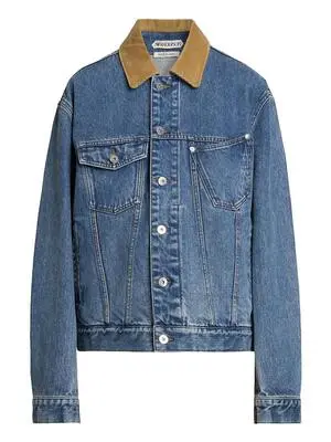JW Anderson Corduroy-collar Denim Jacket - Mid Blue