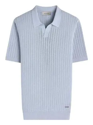 Bugatchi Johnny Collar Cotton-silk Polo Shirt - Ice