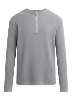 Joe's Jeans Waffle-knit Cotton Henley Mockingbird