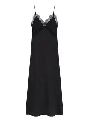 ANINE BING Magnolia Lace-trimmed Maxi Dress - Black