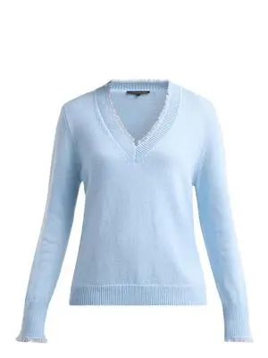 Kobi Halperin Dora Fringe-trim Merino Wool Sweater - Frost