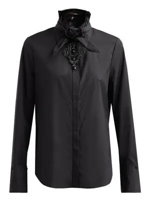 Kobi Halperin Rocco Embellished Tie Blouse - Black