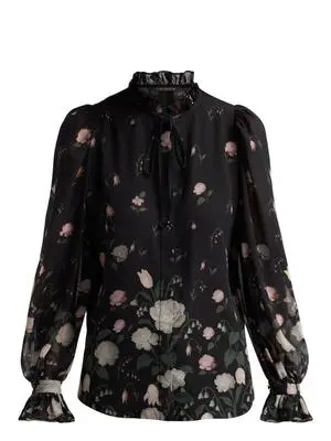 Kobi Halperin Jack Floral Chiffon Blouse - Black Multi