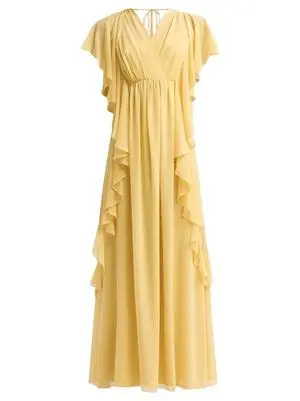UNGARO Saffron Ruffle Empire Dress - Raffia