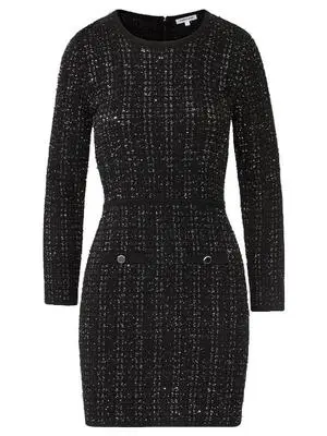 Veronica Beard Channing Sequin-embellished Knit Minidress - Black