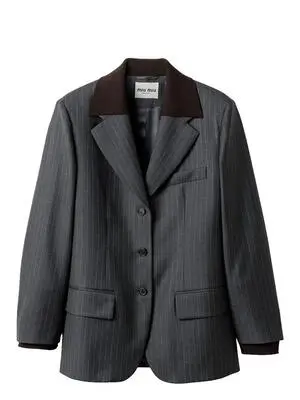 MIU MIU Single-breasted Pinstripe Jacket