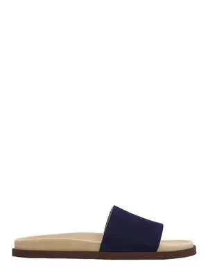 Brunello Cucinelli Suede Slide Sandals - Blue