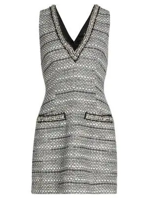 Veronica Beard Odele Embellished Cotton-blend Minidress - Silver