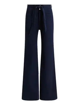Veronica Beard Rosanna Corset Wide-leg Pants - Navy
