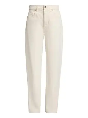 Veronica Beard Harley Arc Leg High-rise Jeans Ecru