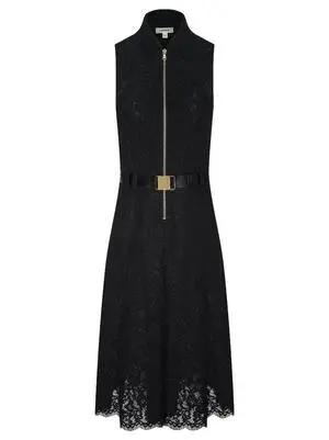 L'Agence Kylo Cotton-blend Lace Belted Shirtdress - Black
