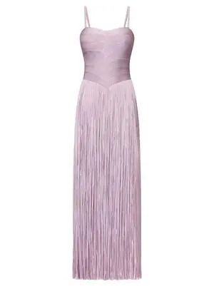 Herve Leger The Ember Fringe Maxi Dress - Aster
