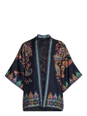 Etro Kesa Paisley Stretch Cotton Jacket - Printed Blue Base