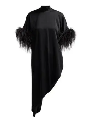 UNGARO Kenzie Feather-trimmed Satin Blouse - Black