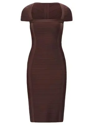 Herve Leger The Premiere Bandage Midi-dress - Walnut