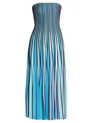 Simkhai Soleil Corded Strapless Midi-dress - Surf Multi