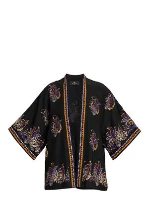 Etro Kesa Floral Paisley Silk Jacket - Nero