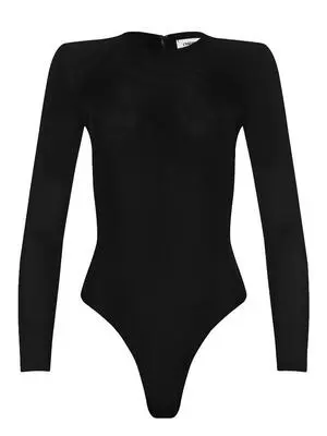 L'Agence Trista Shoulder Pad Bodysuit - Black