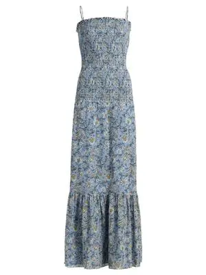 Veronica Beard Clem Floral-print Cotton-silk Maxi Dress - Blue Jay Multi