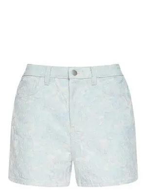 L'Agence Lissania Ultra High-rise Denim Shorts - Cloud Damask