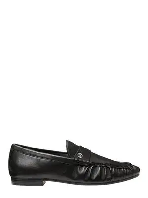 Michael Kors Jennings Ruched Leather Loafers - Black