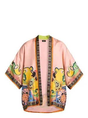 Etro Kesa Printed Open-front Jacket - Blue Multi