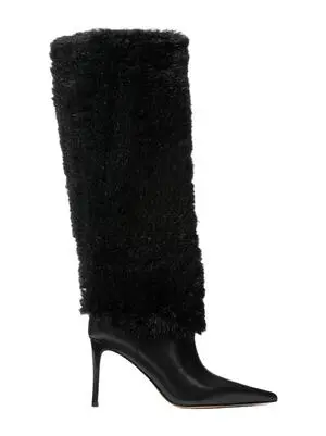 Michael Kors Dawn 90mm Faux-fur Knee-high Boots - Black