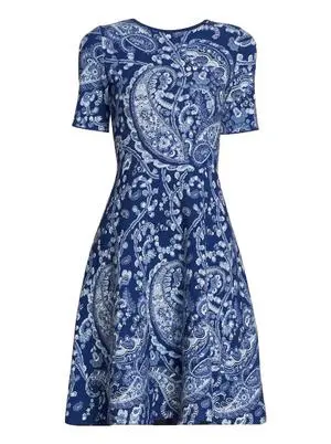 Etro Paisley Knit Minidress - Multicolor Blue Base