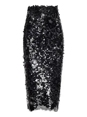 L'Agence Makena Lace Pencil Skirt - Black