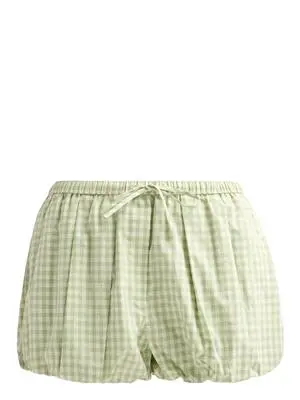 Simkhai Gingham Bubble Shorts - Lime Gingham