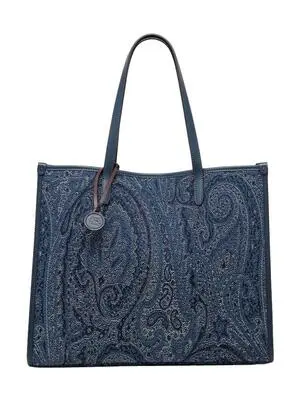 Etro Lovtter Large Jacquard Paisley Denim Tote Bag - Multi